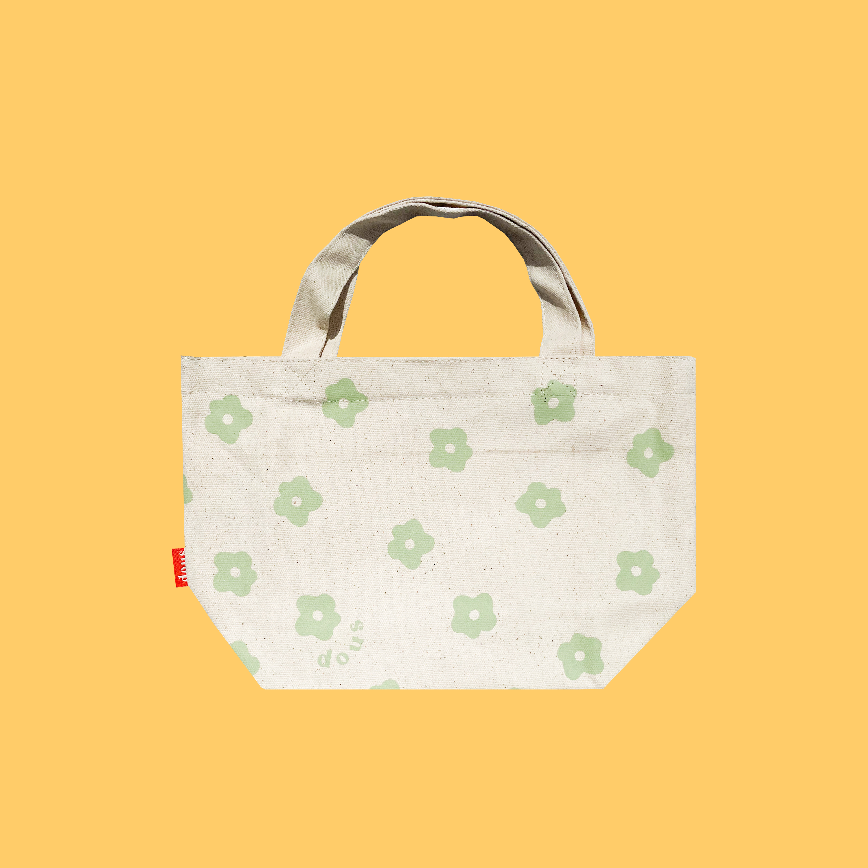 Sage Green Flower Power Mini Tote Bag – shopdous